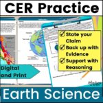 Claim Evidence Reasoning Practice Activities with Data Tables Graphs ...