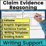 Claim Evidence Reasoning Practice Activities with Data Tables Graphs ...