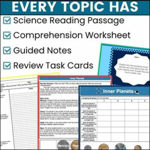 Space (Solar System and Stars) 7 Science Reading Comprehension Passages ...