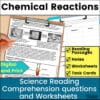 Chemistry Science Reading Comprehension and Worksheets Bundle Covering ...
