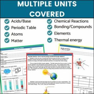 Chemistry Science Reading Comprehension and Worksheets Bundle Covering ...