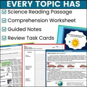 Physics (Force, Motion, Energy, Waves) 17 Science Reading Comprehension ...