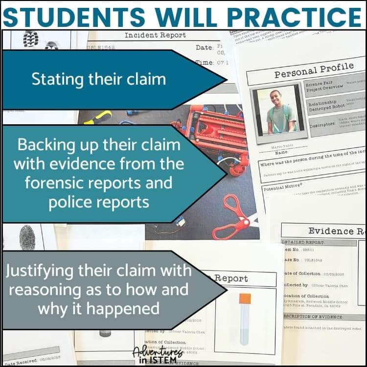 Interactive Forensic Science CER Practice Activities - Solve the Case ...