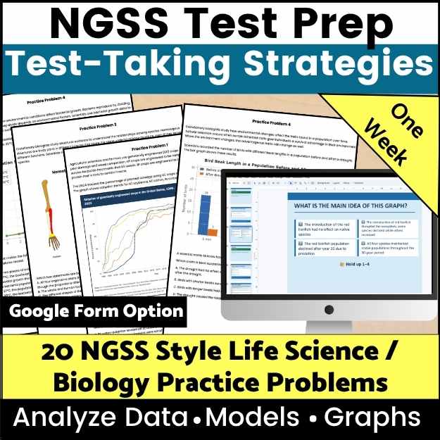 NGSS CAST Test Prep life Science / Biology Test Taking Strategies ...